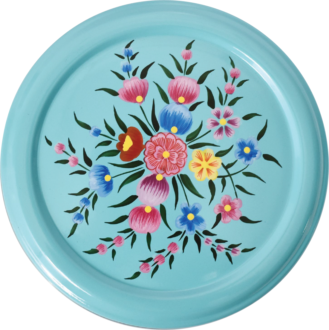 Jaipur - Hand Painted Stainless Steel Small Storage Tin - Azure Blue