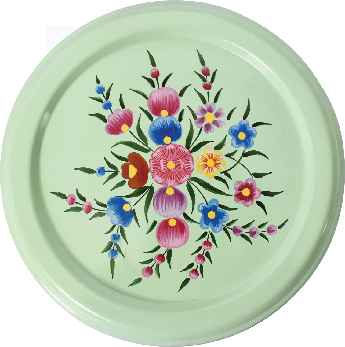 Jaipur - Hand Painted Stainless Steel Medium Storage Tin - Mint Green