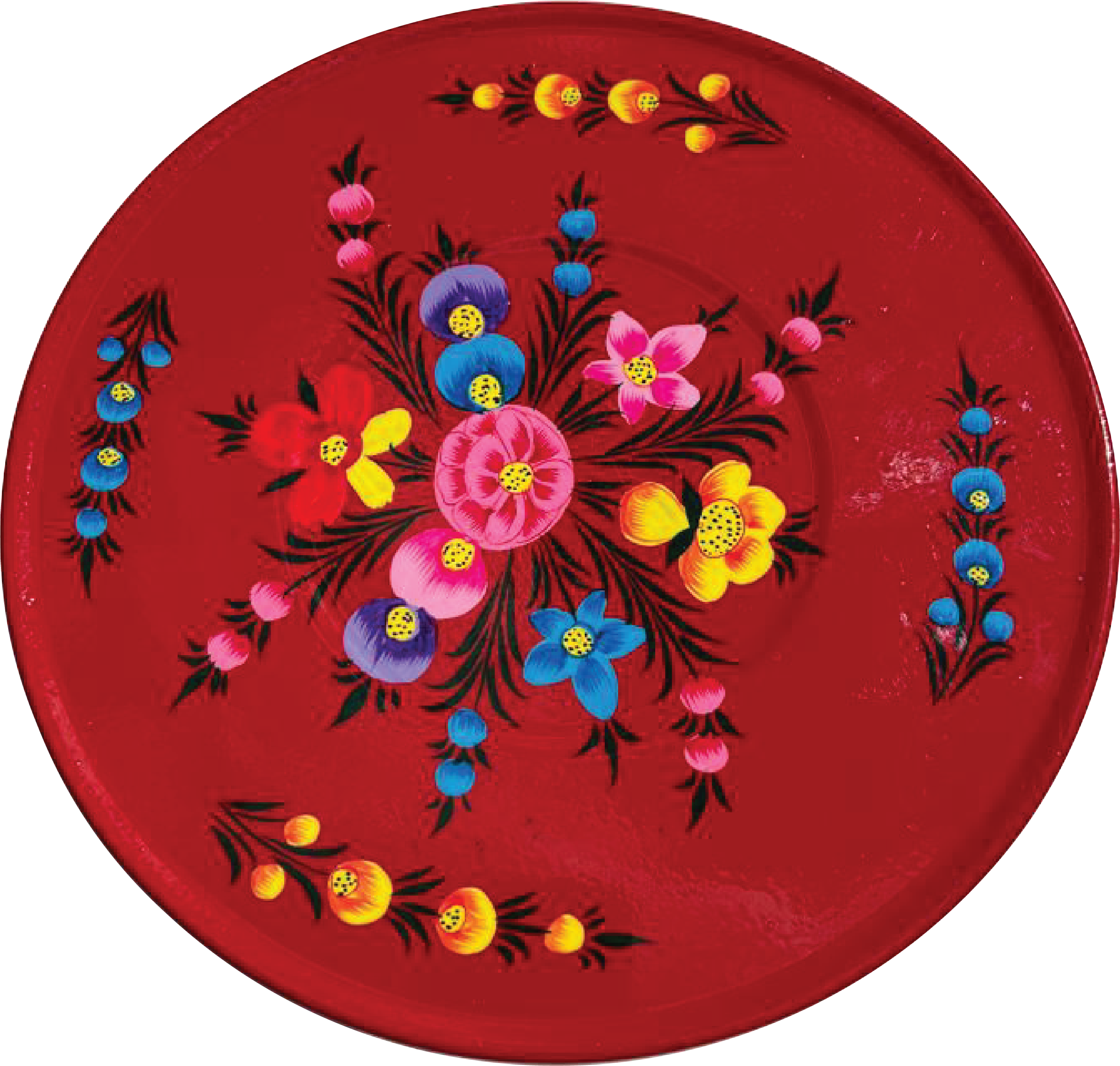 Jaipur - Hand Painted Stainless Steel Small Deep Storage Tin - Ruby Re